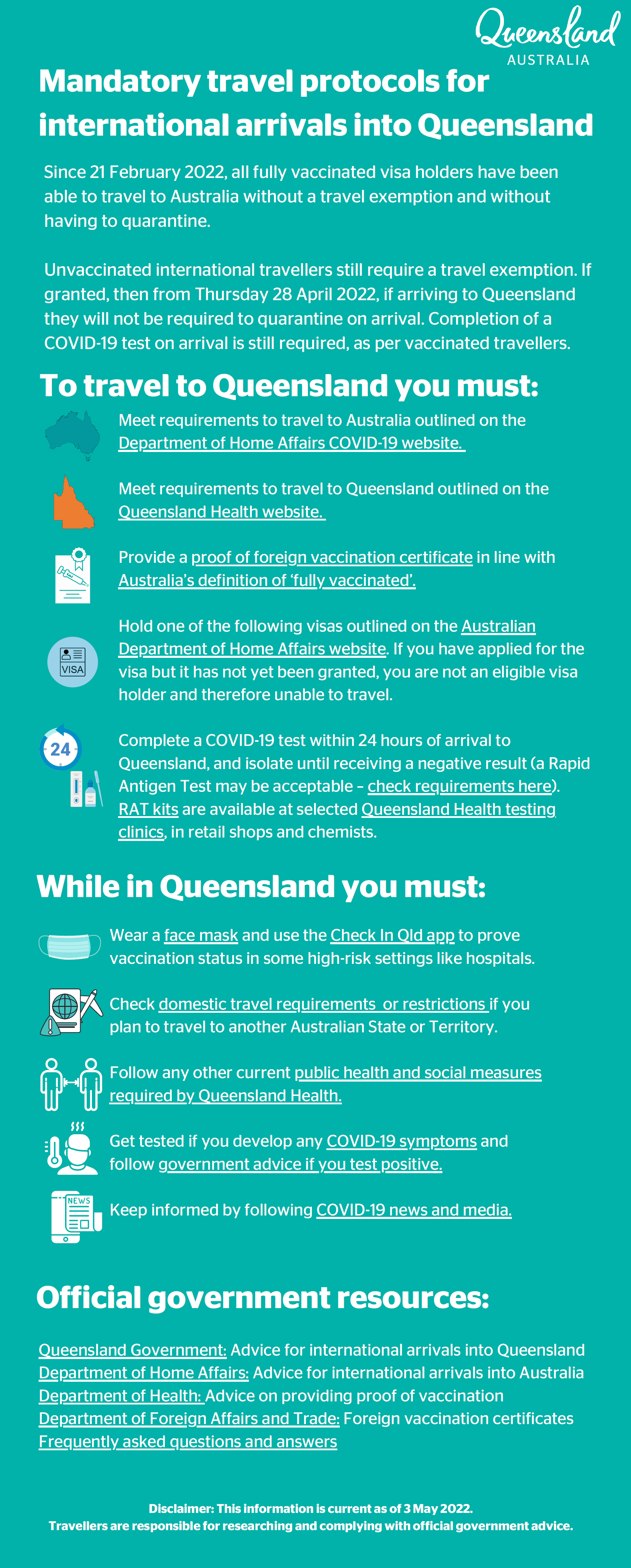 Travel Protocols | Tourism and Events Queensland